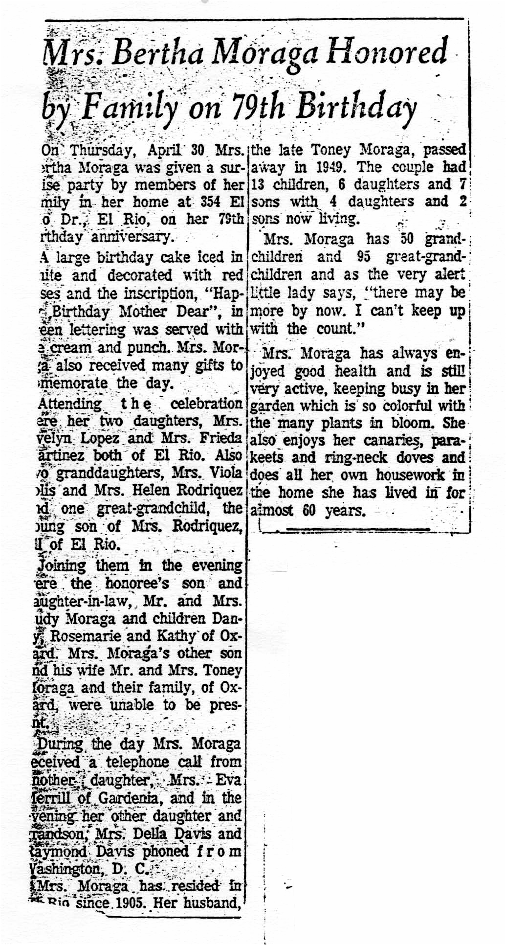 Cuentos | Moraga Family History